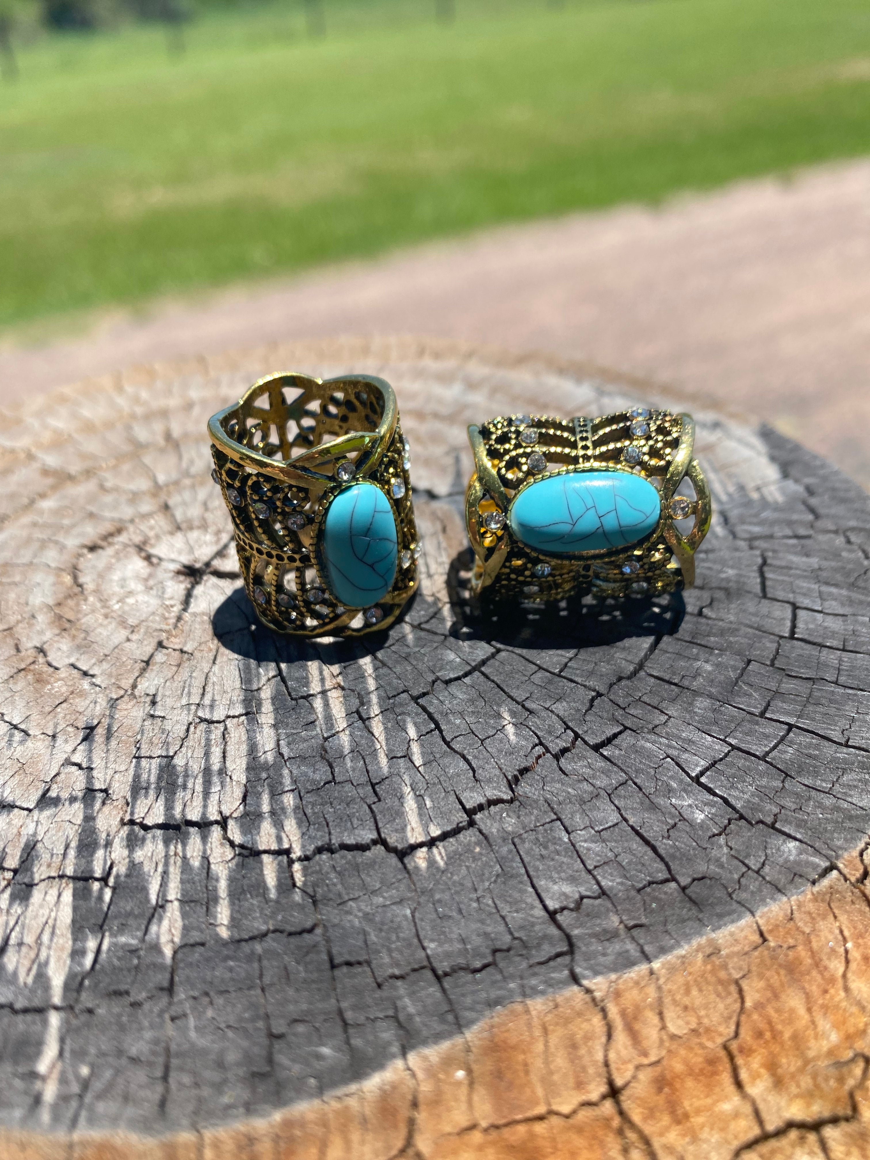 Turquoise scarf clip slide - Western scarf slide | Rare Breed n Co