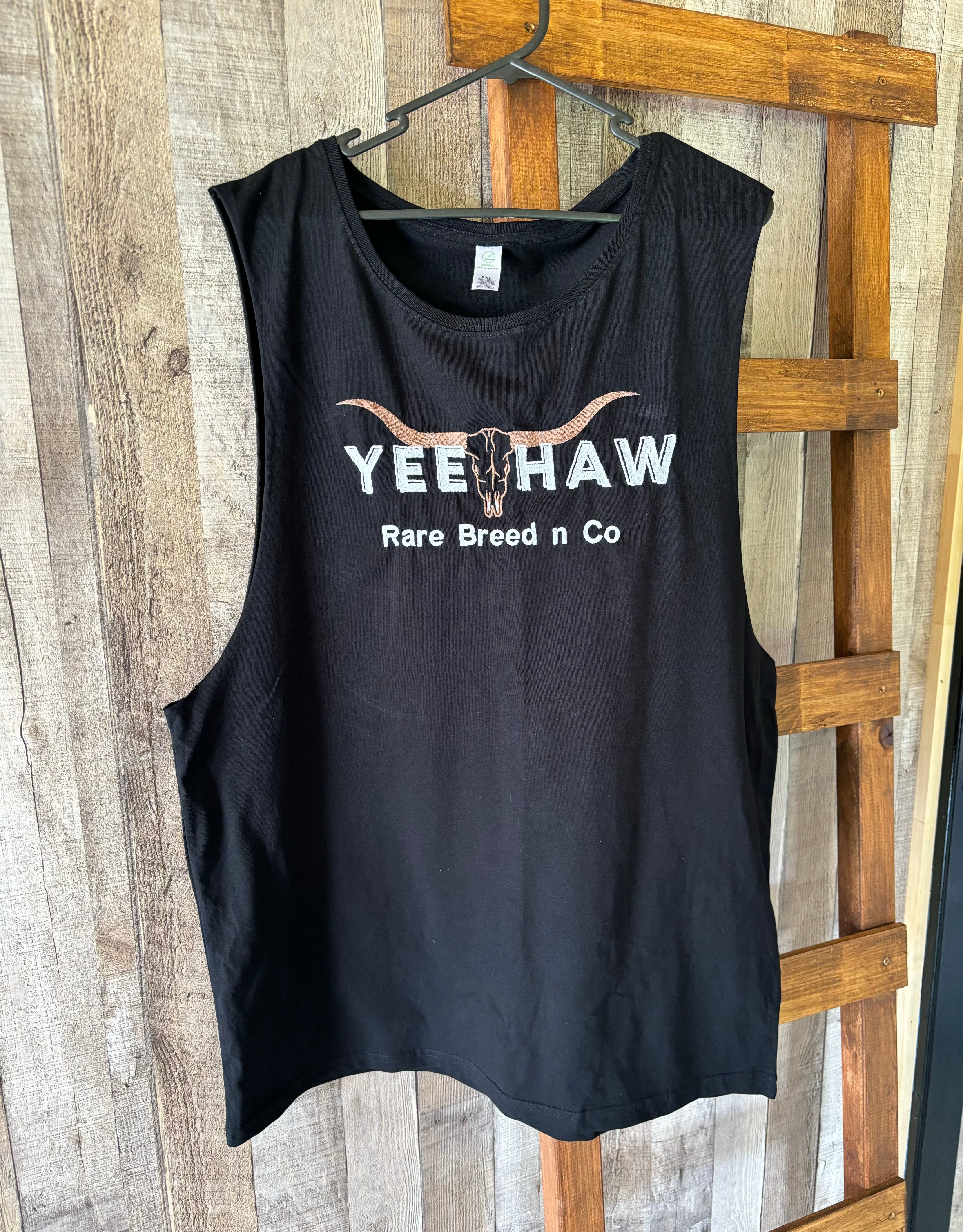 Singlet - Barnyard style western / country singlet - Yeehaw - Black ...